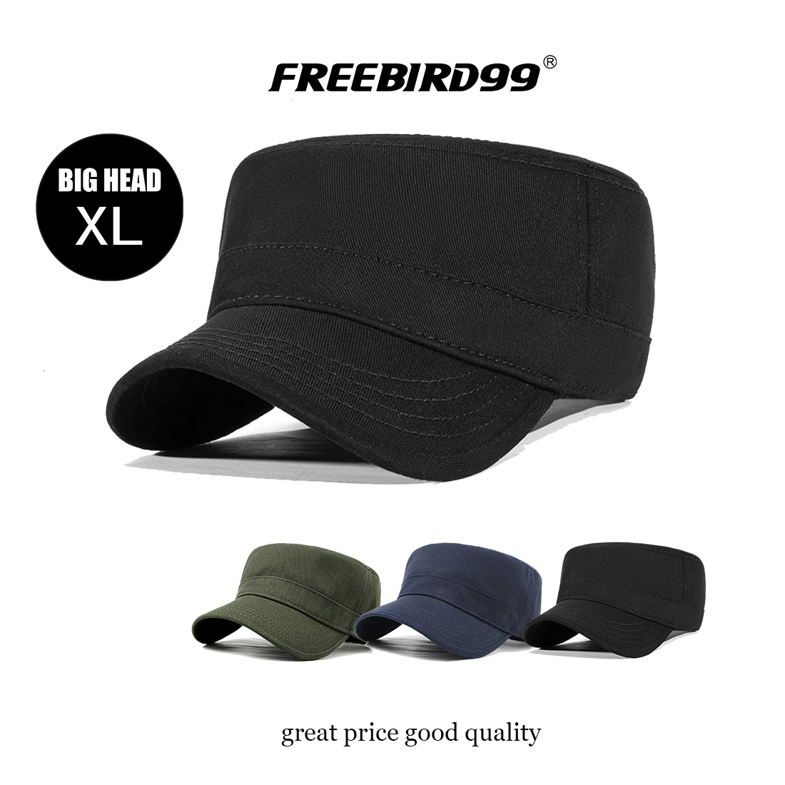 Big Head Cadet Hat Flat Army Cap #15076 - FREEBIRD99 online hats shop